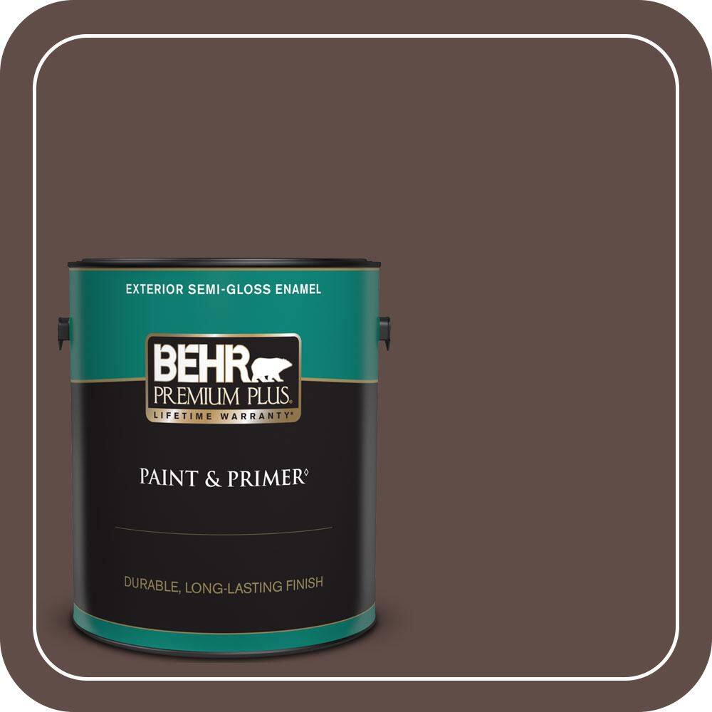 BEHR PREMIUM PLUS 1 gal. #730B-7 English Manor Semi-Gloss Enamel ...