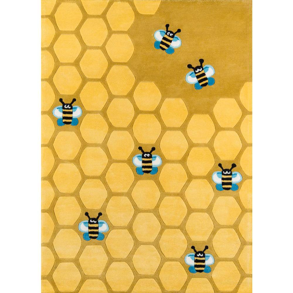 Momeni Caprice Honeycomb Gold 8 ft. x 10 ft. Indoor Area Rug ...