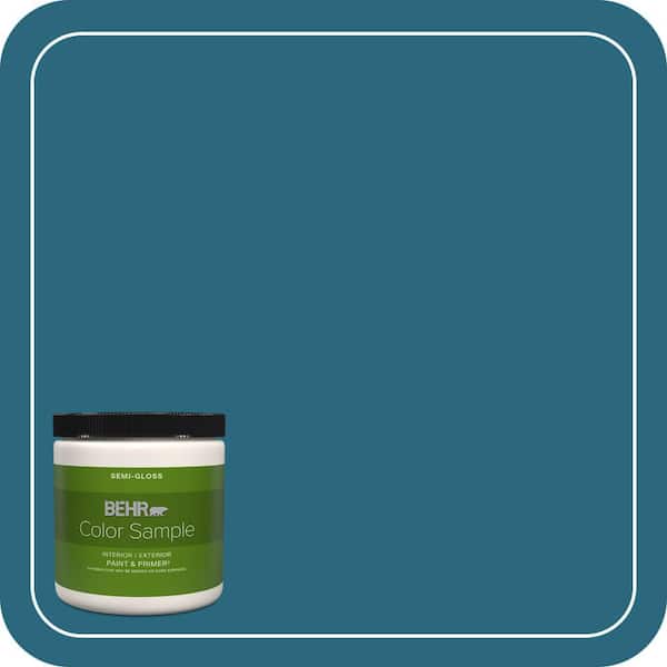 BEHR PREMIUM PLUS 8 oz. #M480-7 Ice Cave Semi-Gloss Interior/Exterior ...
