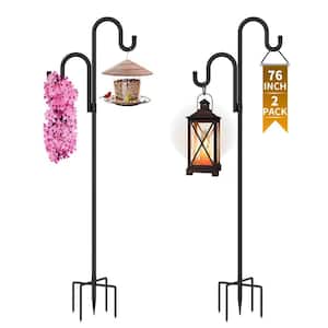 Ashman Online 92 in. 1/2 in. Dia Thick Black Steel Shepherd Hook, Super ...