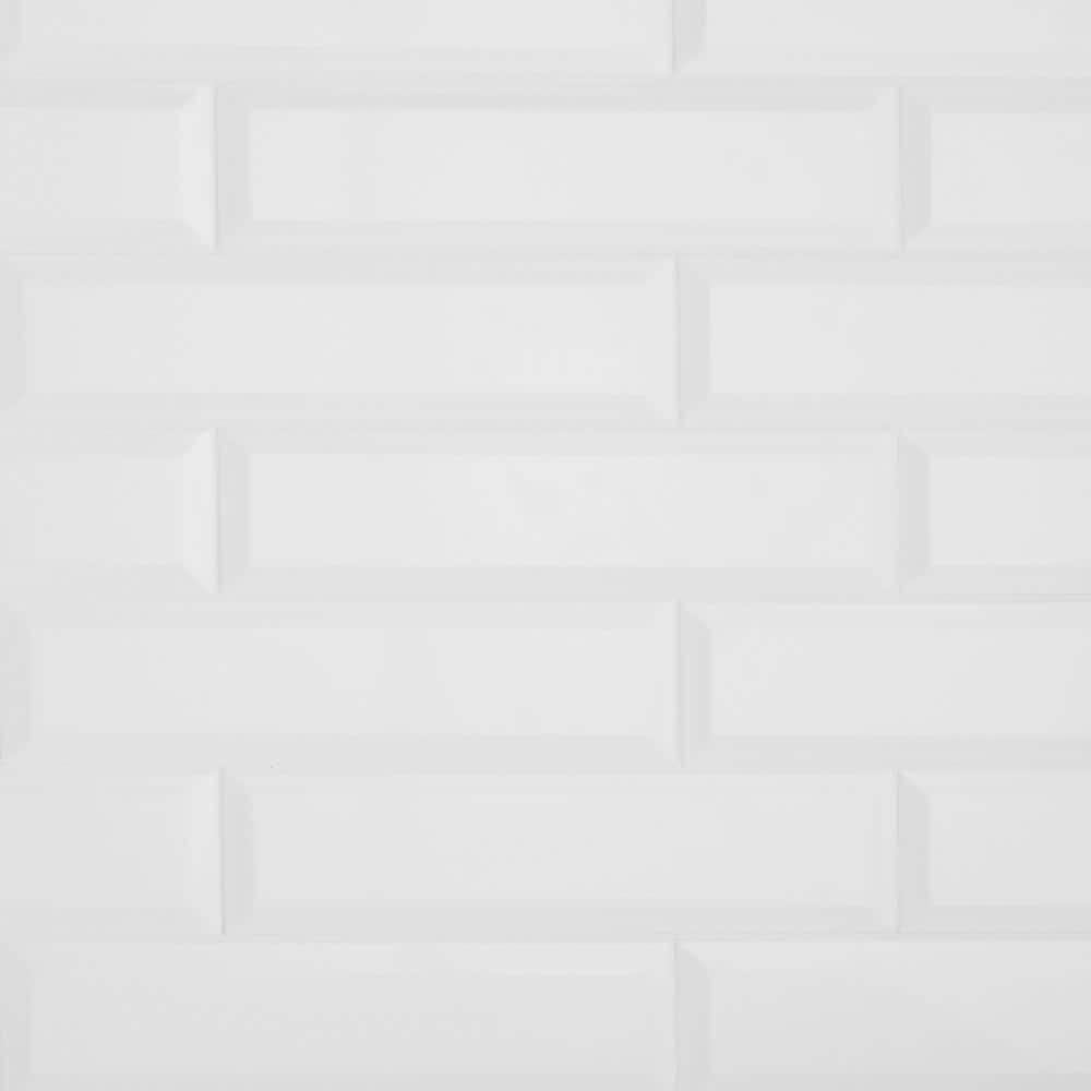 Daltile Restore Bright White 3 in. x 12 in. Ceramic Bevel Wall Tile (0. ...