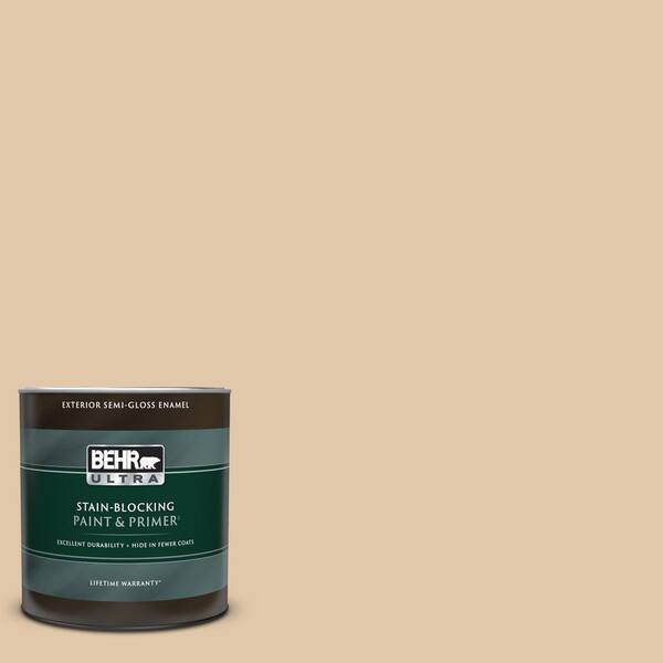 BEHR ULTRA 1 qt. #MQ2-08 Irish Cream Semi-Gloss Enamel Exterior Paint ...