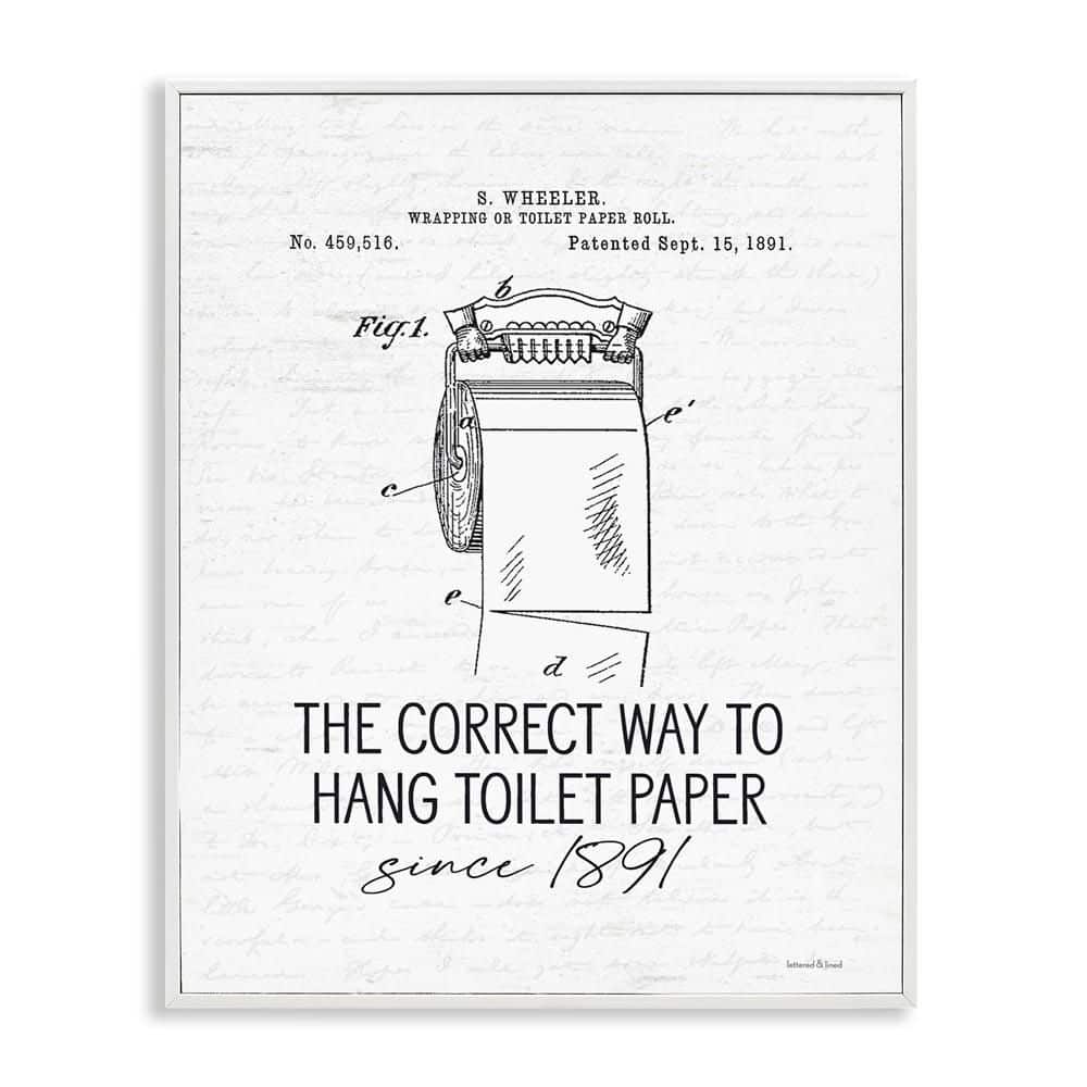 Stupell Industries Vintage Diagram Correct Hang Toilet Paper by ...