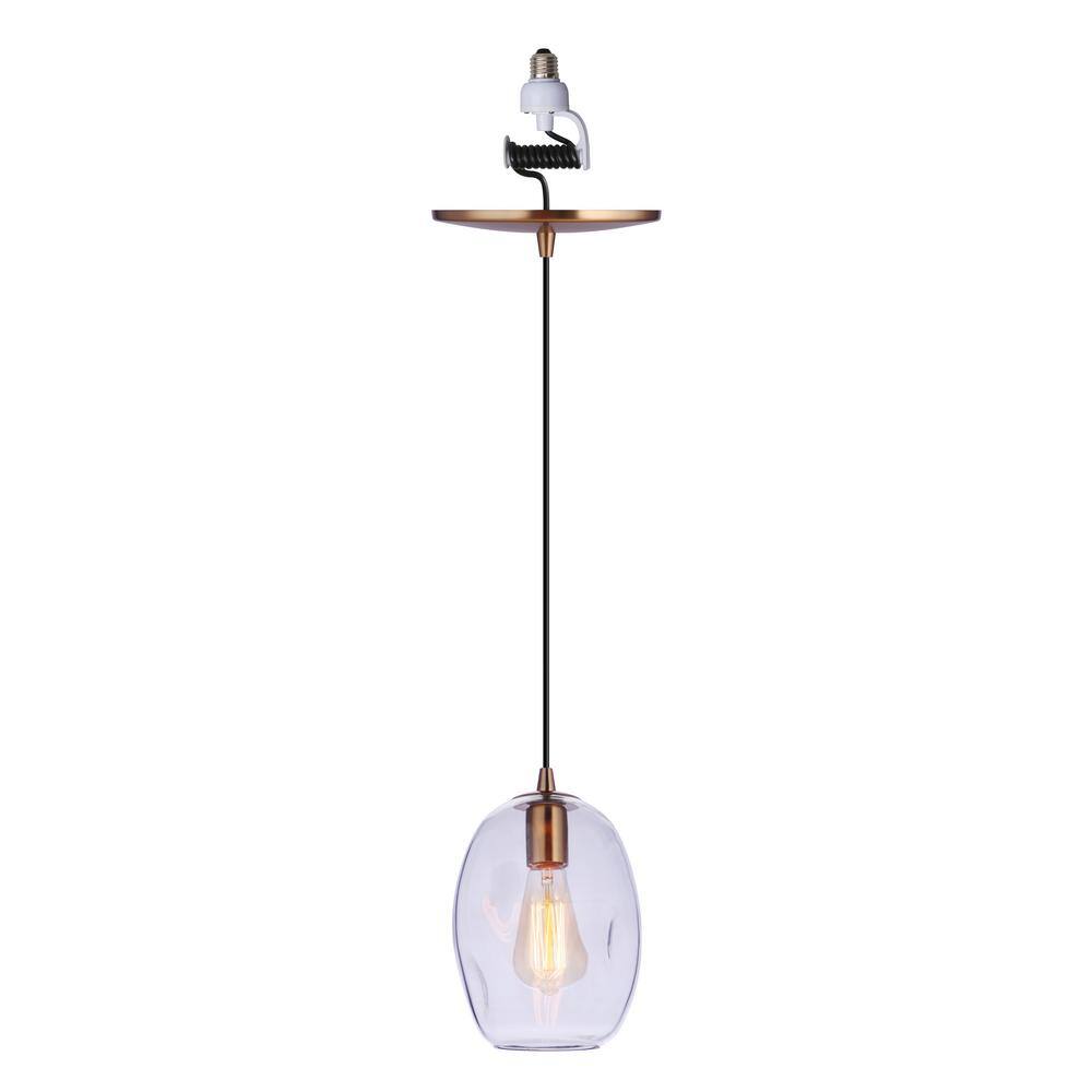 Worth Home Products Instant Pendant Light 6 In. Satin Brass Recessed ...