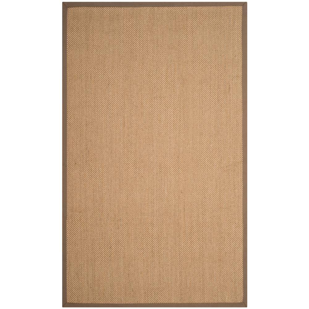 SAFAVIEH Natural Fiber 5 ft. x 8 ft. Maize/Gray Woven Border Area Rug ...