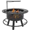 myhomore 2-in-1 Fire Pit BBQ Grill 33" Portable Wood Burning Firepit ...