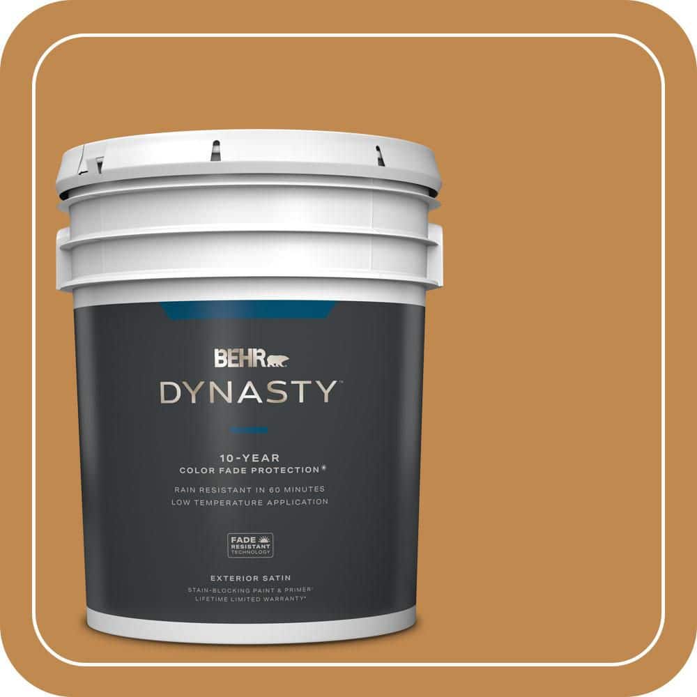 BEHR DYNASTY 5 gal. #M250-6 Toffee Tart Satin Enamel Exterior Stain ...