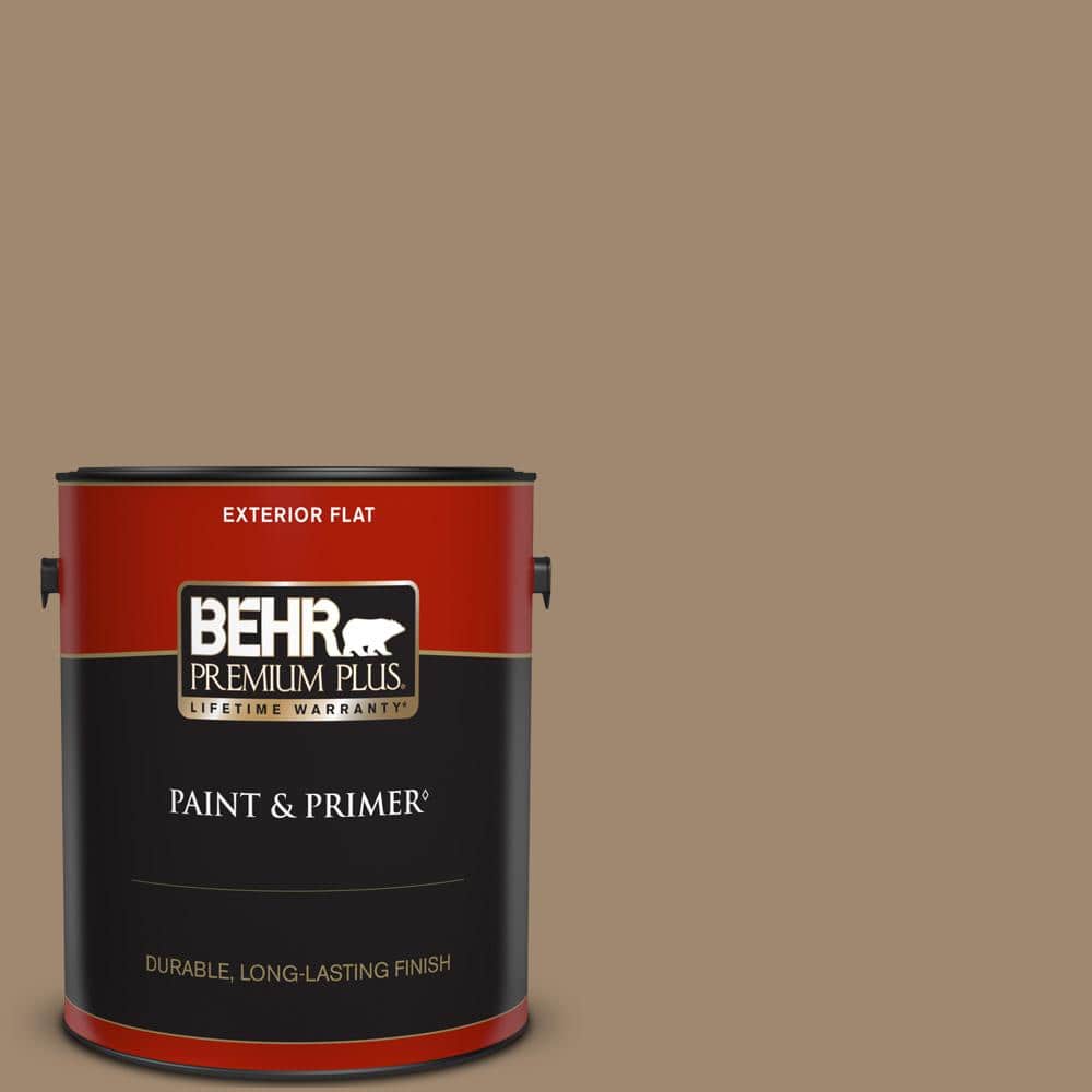 BEHR PREMIUM PLUS 1 gal. #700D-5 Toffee Crunch Flat Exterior Paint ...