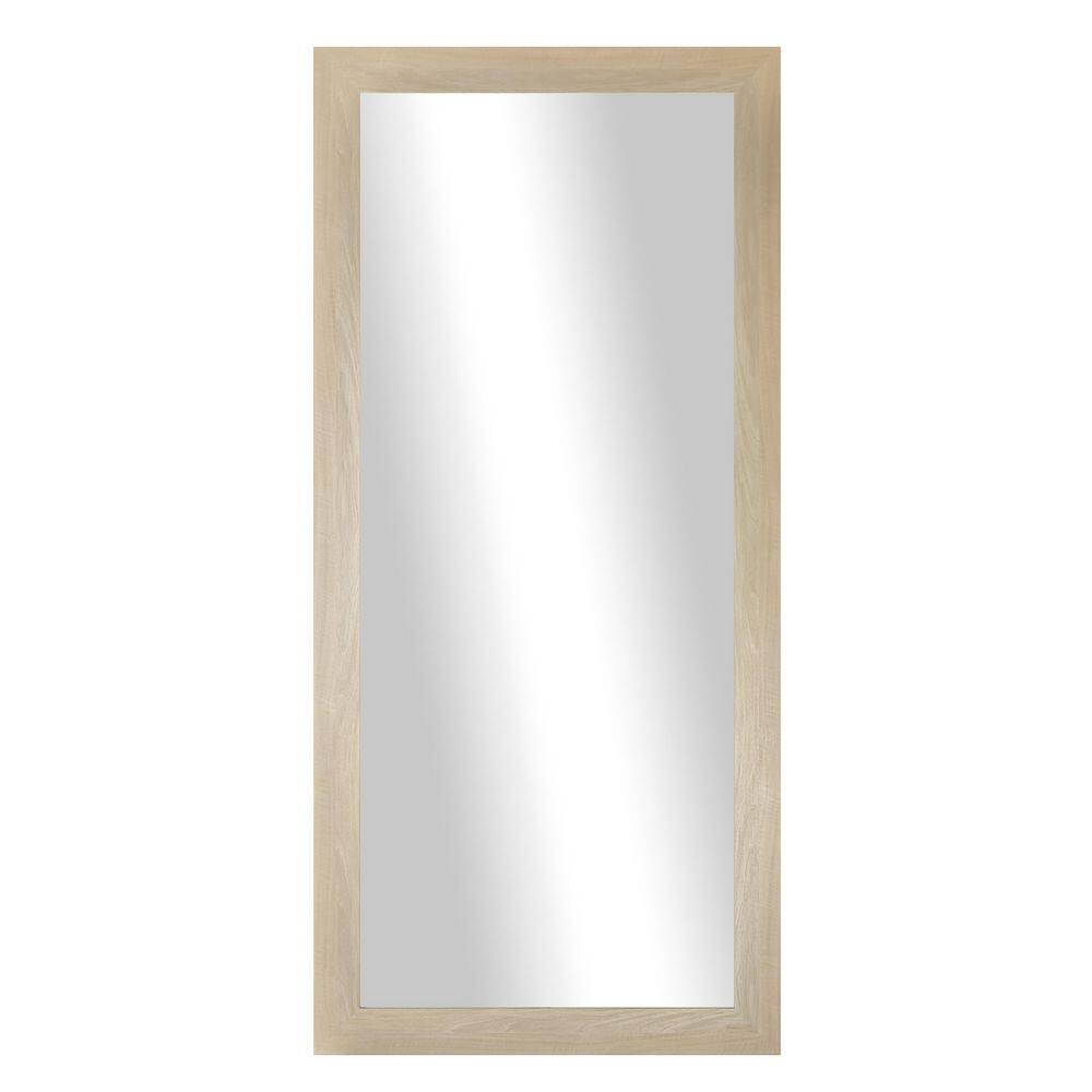 Rayne Mirrors Modern Rustic (66 in. W x 33 in. H) Blonde Maple MDF Wide ...