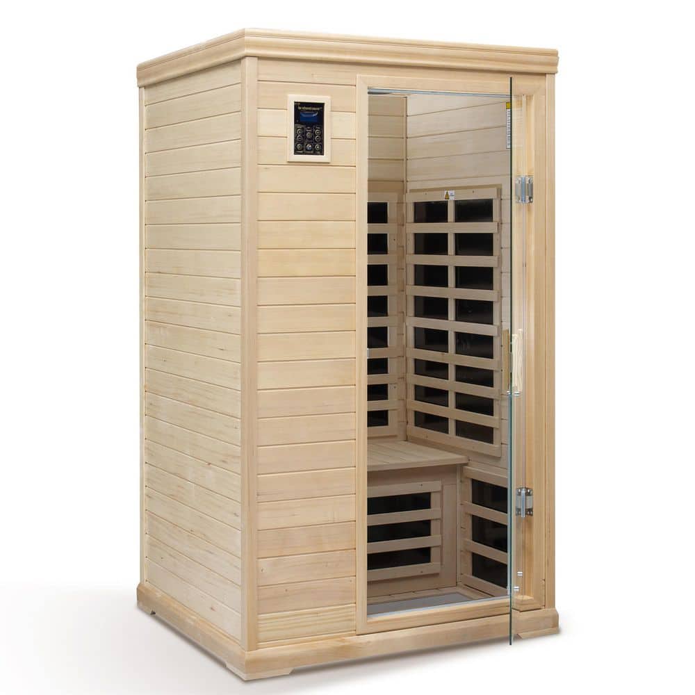LIVACA Hemlock 2-Person Far Infrared Sauna with 8 Heating Panels, LCD ...