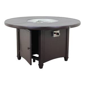 DIRECT WICKER ELLE Brown Wicker Patio Furniture Outdoor Fire Pit Table ...