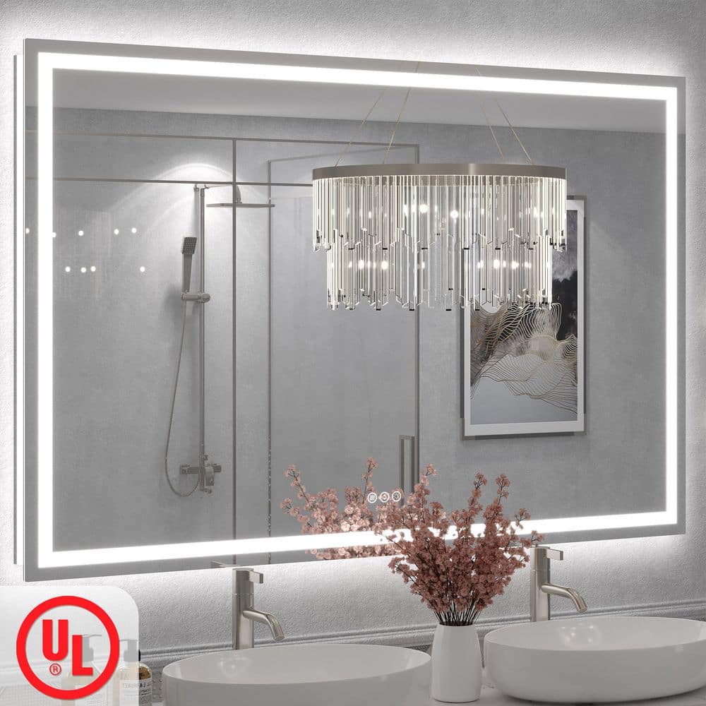 Reviews for Apmir 55 in. W x 36 in. H Large Rectangular Frameless ...