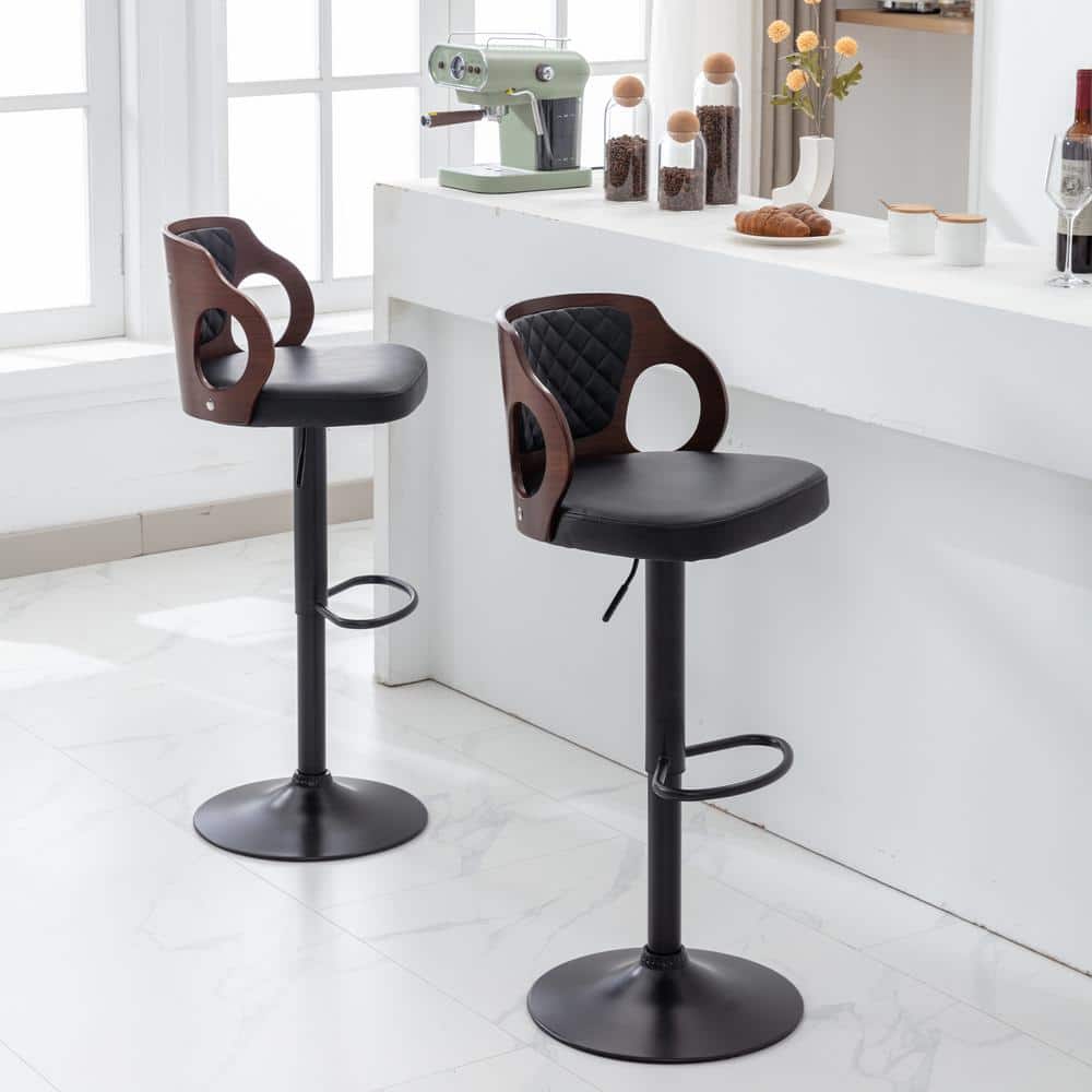 VECELO Modern Bar Stools Set of 2 Barstools Height Adjustable Counter ...