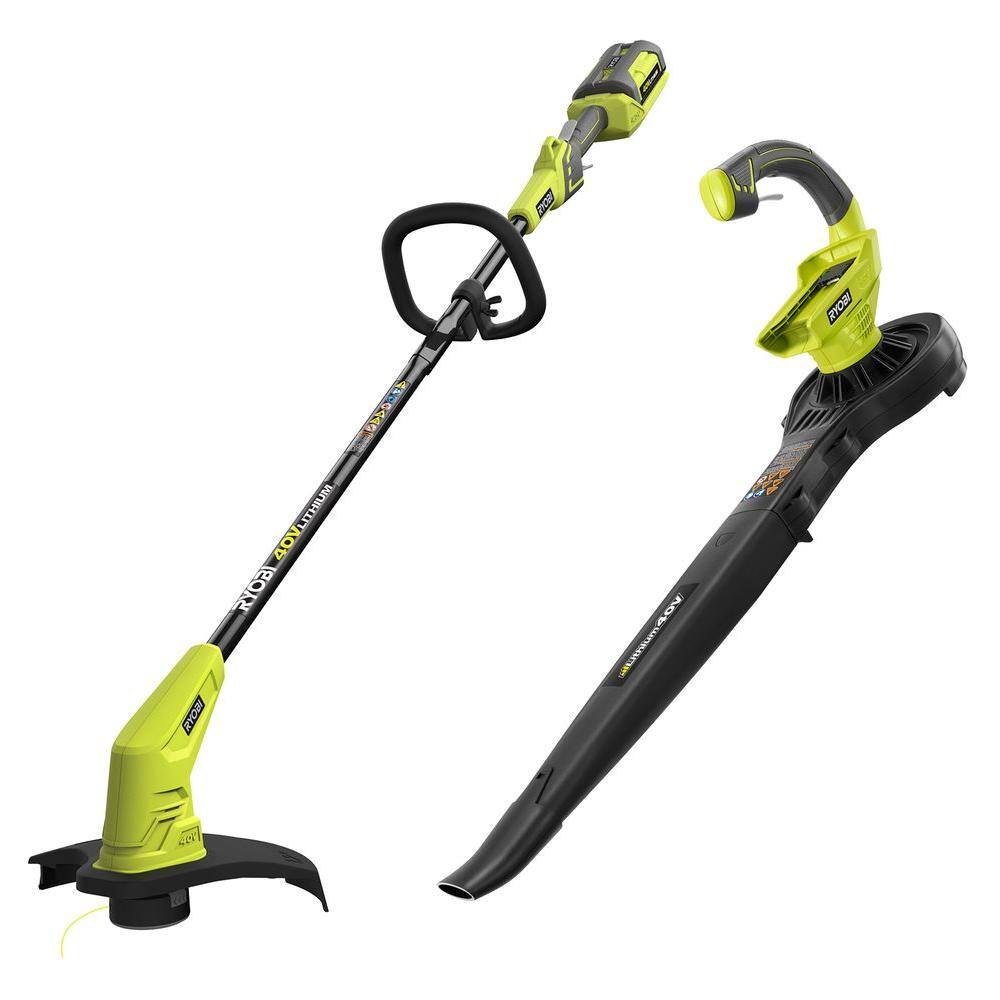 Reviews for RYOBI 40V Lithium-Ion Cordless String Trimmer and Blower ...