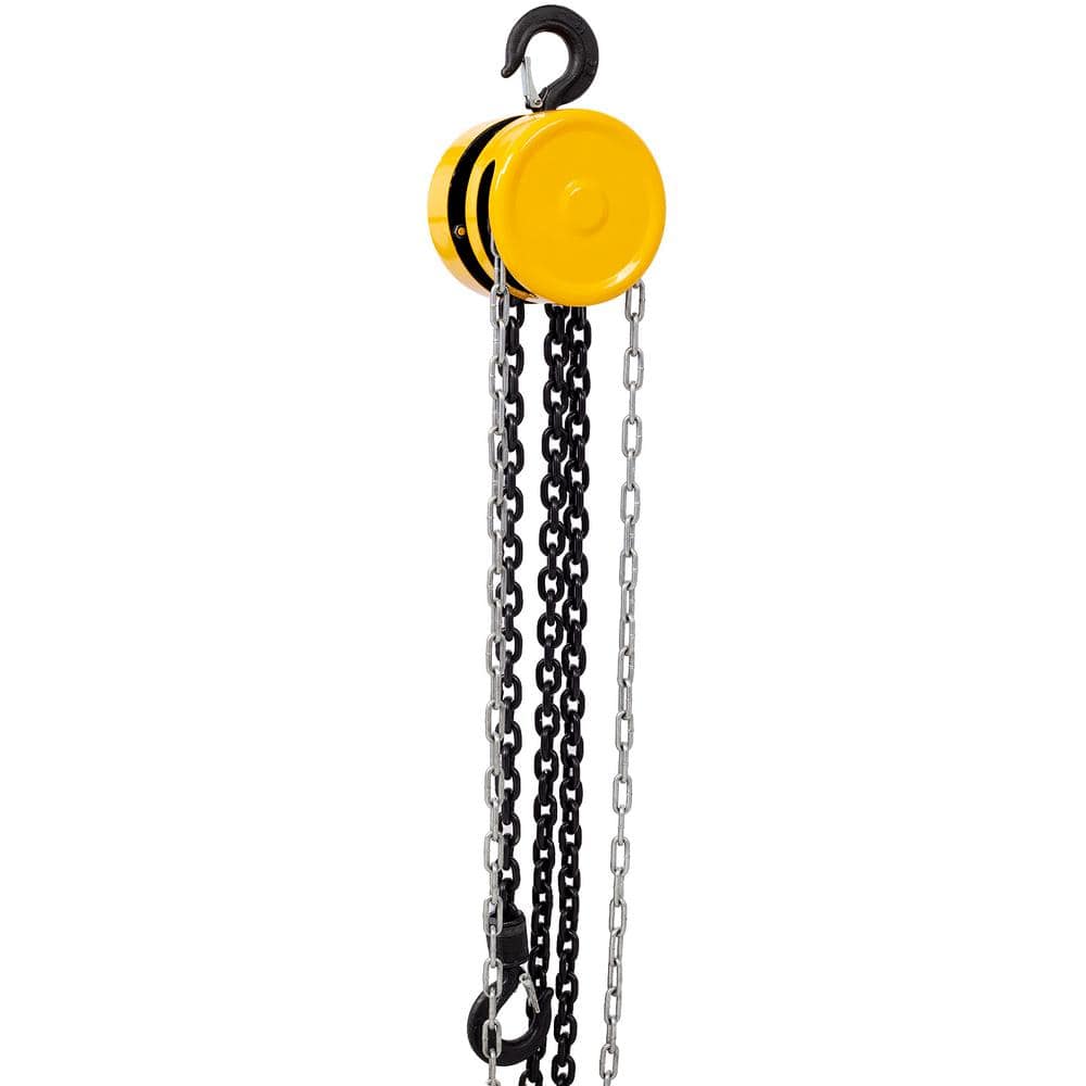 WRIGHTMASTER Manual Chain Hoist 2200 lbs. Capacity 10 ft. with 2-Heavy ...