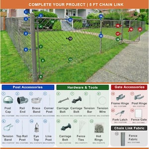 Everbilt Chain Link Fence Finishing BUNDLE: Includes Rail Caps, Eye ...