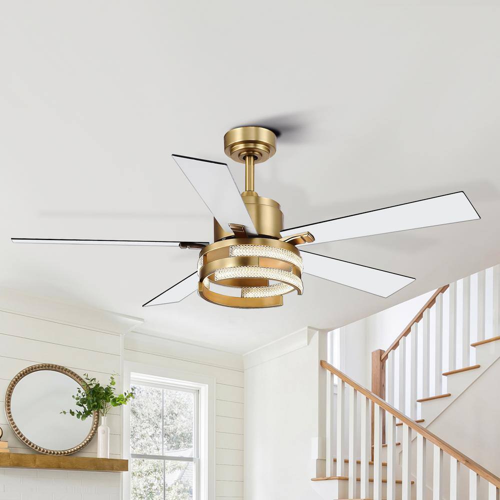 Sky Hog Grover 52 in. Integrated LED Indoor Gold Ceiling Fan with Light ...
