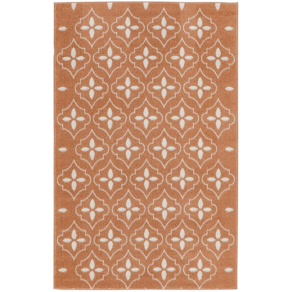 Nourison Essentials Copper 4 ft. x 6 ft. Moroccan Contemporary Area Rug ...