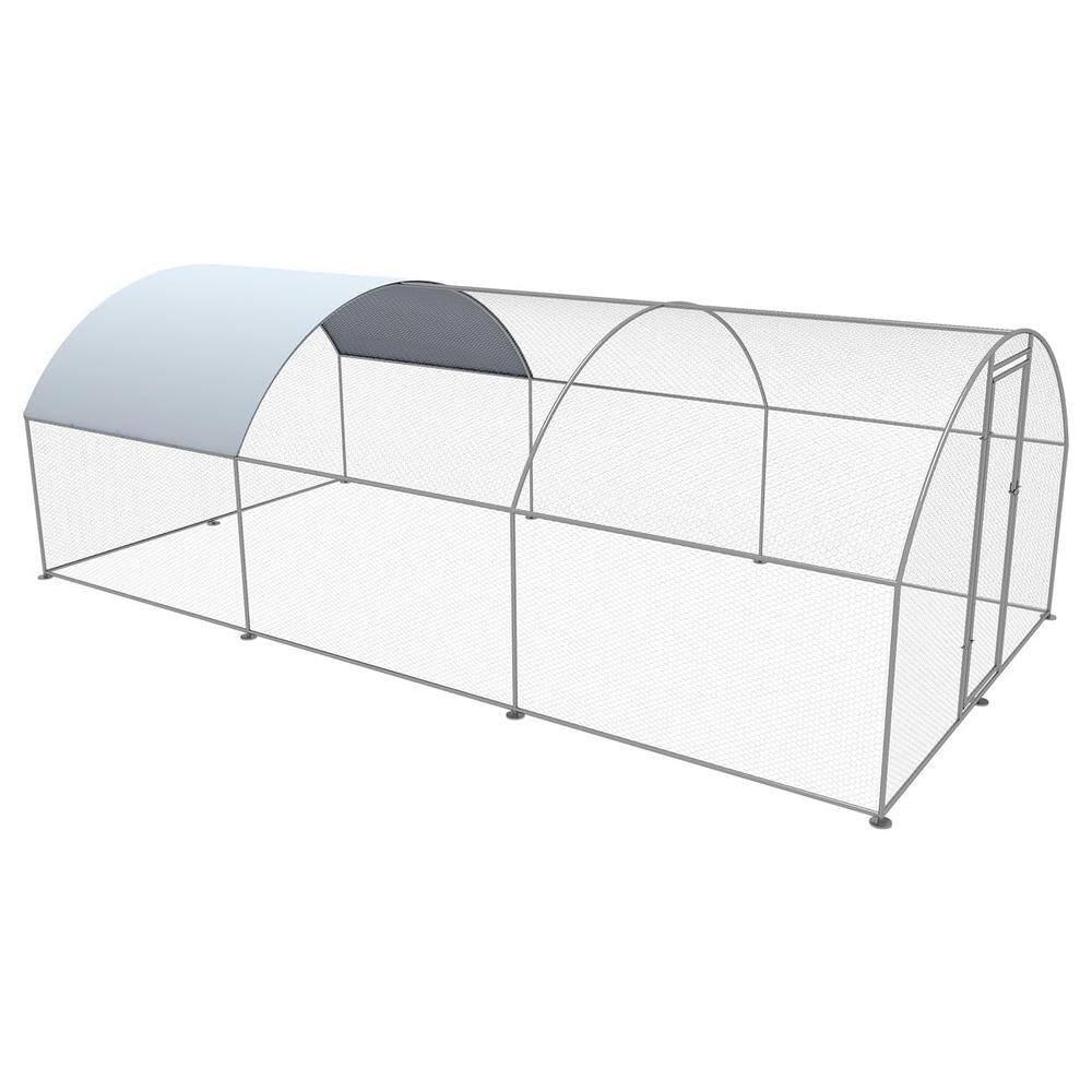 LeveLeve Chicken Outdoor Walk-in Poultry Cage Large Metal Pen Hen Run ...