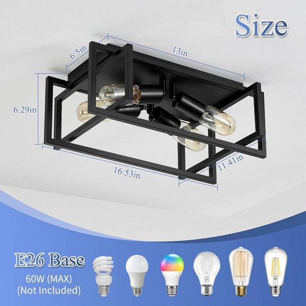 Square Fluorescent Kitchen Ceiling Light | Shelly Lighting