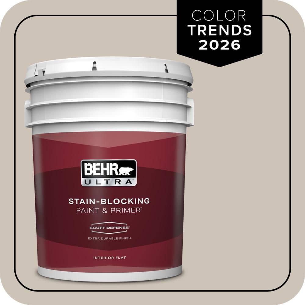 BEHR ULTRA 5 gal. #720C-3 Wheat Bread Extra-Durable Flat Interior Paint ...