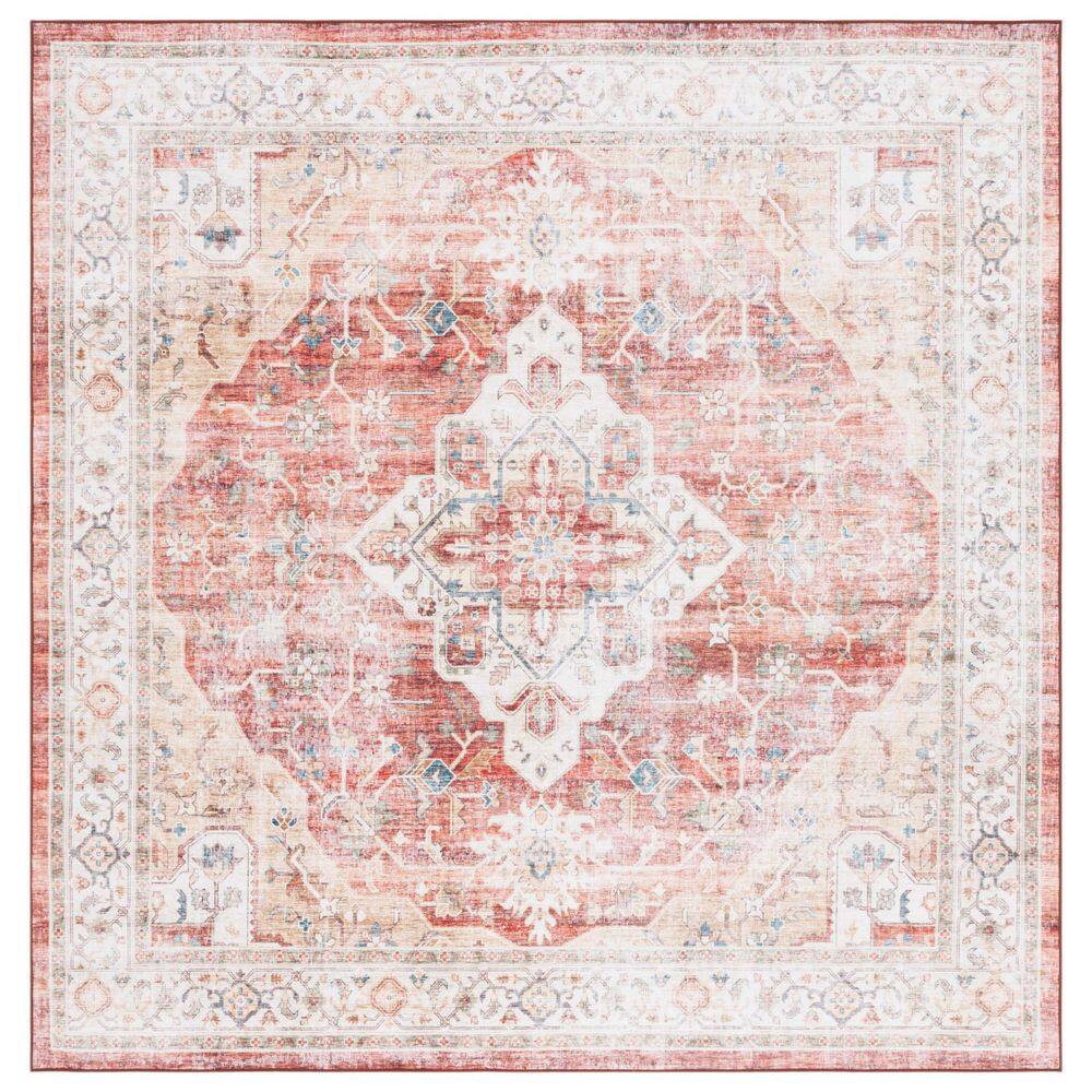 SAFAVIEH Arizona Rust/Gold 6 ft. x 6 ft. Machine Washable Distressed ...