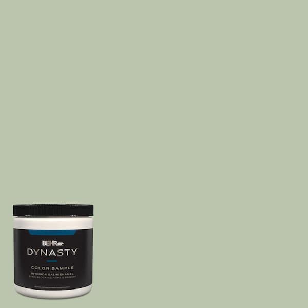 BEHR DYNASTY 8 oz. #PPU11-10 Whitewater Bay One-Coat Hide Satin Enamel ...