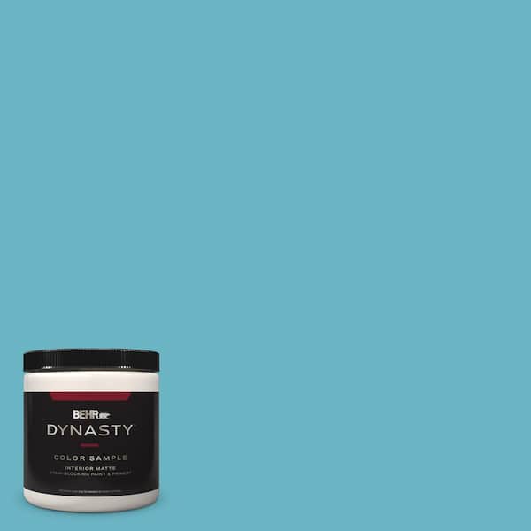 BEHR DYNASTY 8 oz. #530D-5 Riverside Blue Matte Stain-Blocking Interior ...