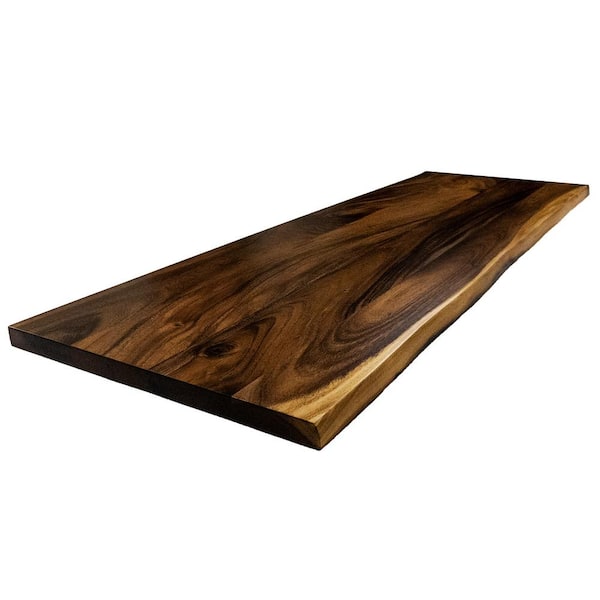 Hampton Bay 10 ft. L x 25 in. D Finished Saman Butcher Block Standard ...