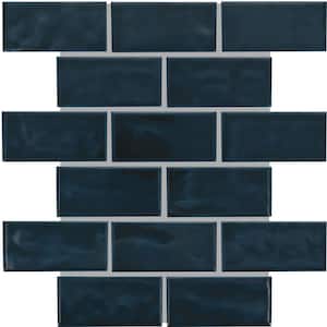 Marazzi Artezen Classic Blue 12 in. x 12 in. Glossy Ceramic Brick Joint ...