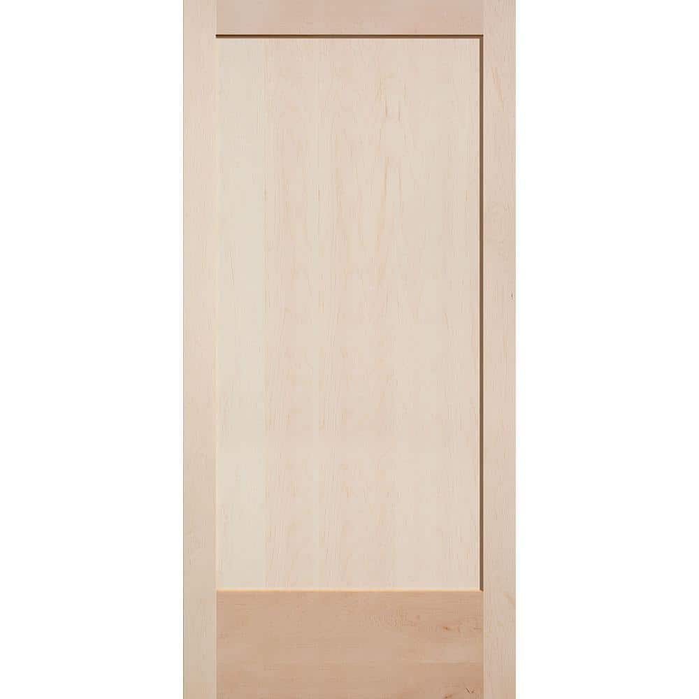 Masonite 40 in. x 84 in. Maple Veneer 1 Panel Shaker Flat Solid Wood ...