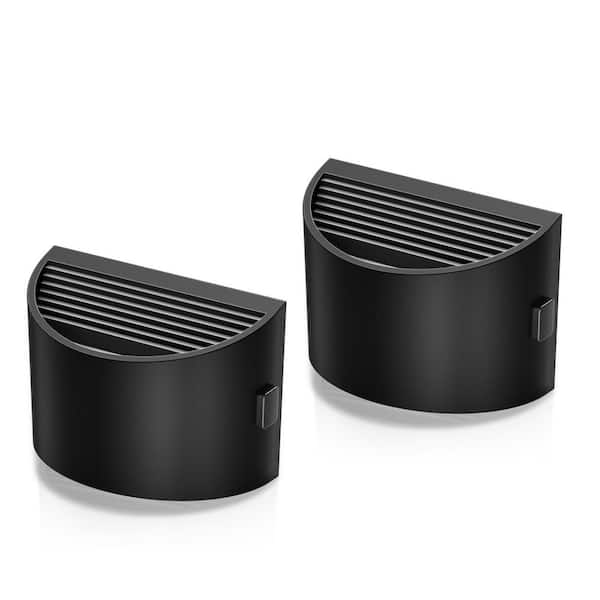 YANSUN Black Semi-Arc 3000K Dimmable Plug-in LED Night Lights w/ Dusk ...