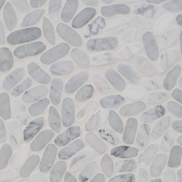 MSI Take Home Sample - Carrara White Sliced Pebble 6 in. x 6 in ...