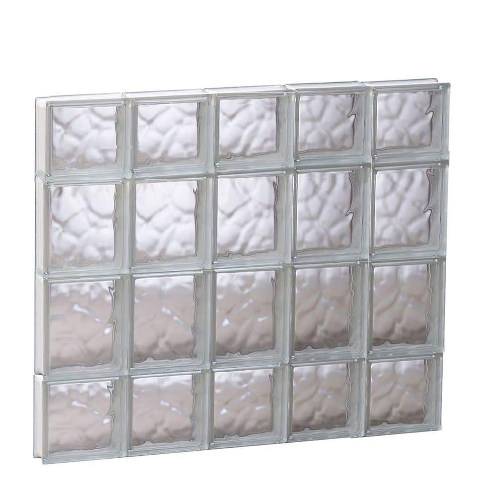 Clearly Secure 28.75 in. x 27 in. x 3.125 in. Frameless Wave Pattern ...