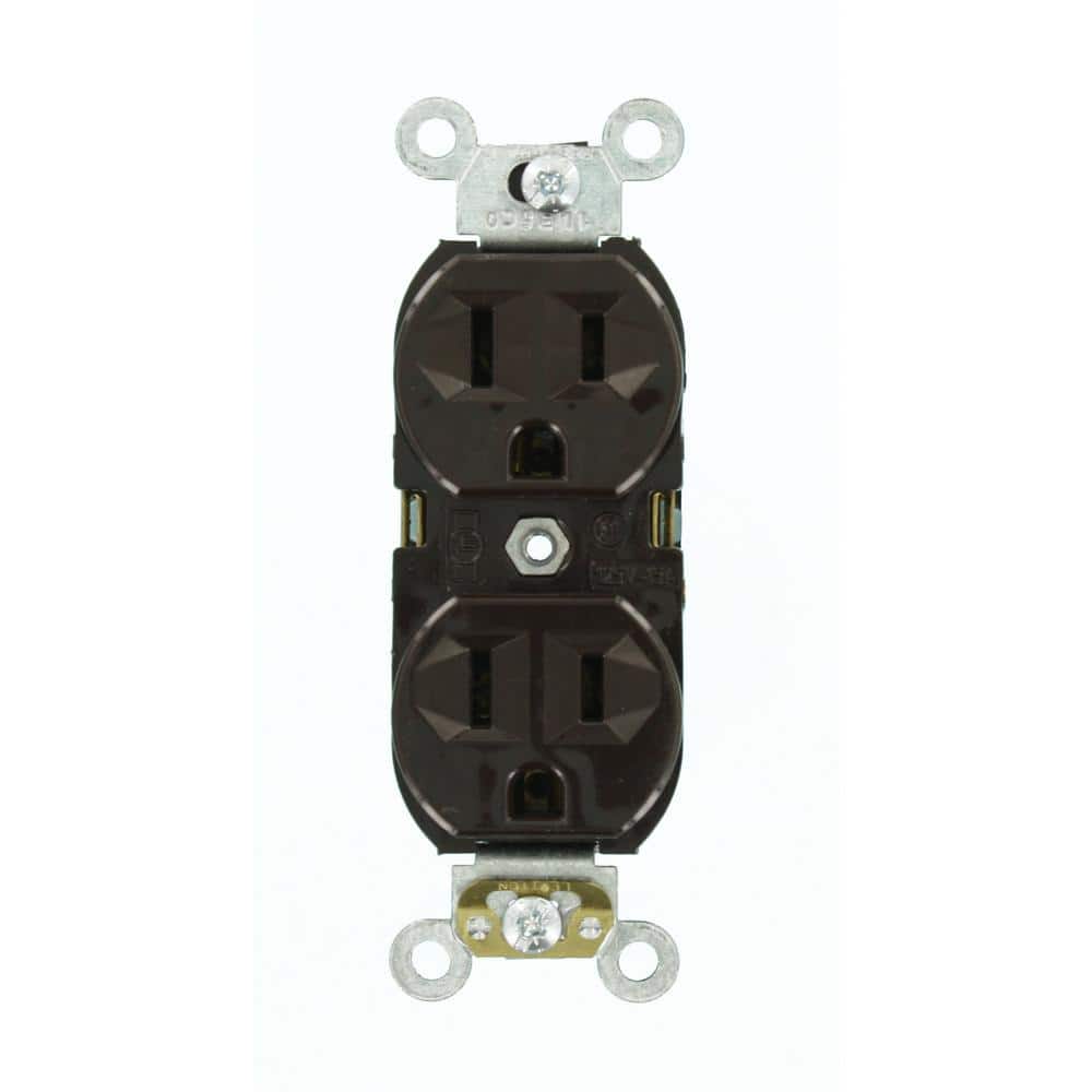 Leviton 15 Amp 125 V Commercial Grade Duplex Outlet/Receptacle, Brown ...