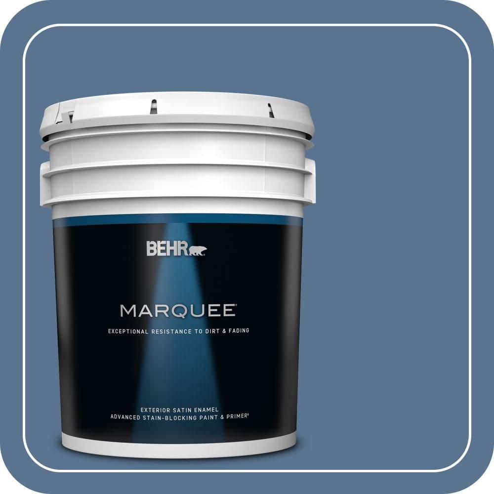 BEHR MARQUEE 5 gal. #PPU14-18 Laguna Blue Satin Enamel Exterior Paint ...