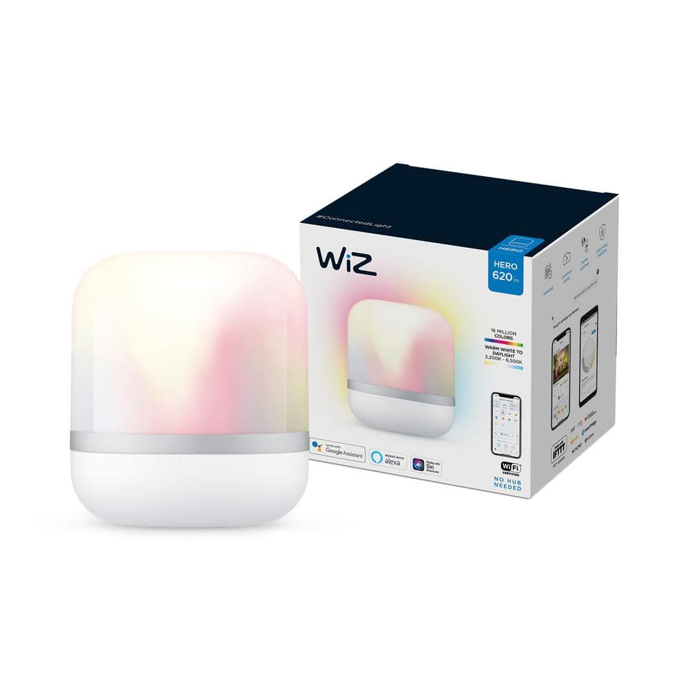 WIZ Wi-Fi 6.22 in. BLE Color and Tunable White Portable Hero Table Lamp ...