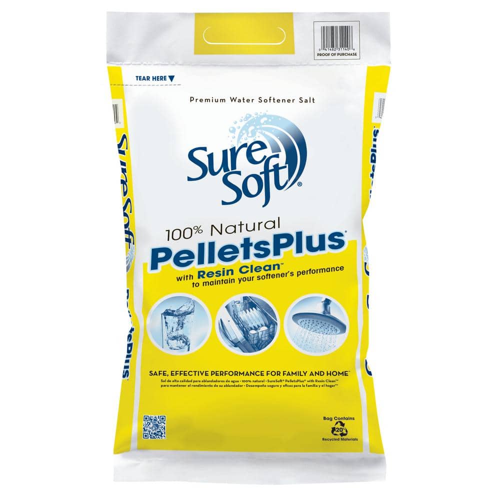 SURE SOFT 40 lb. Premium Salt Pellets Plus Water Softener with Resin ...