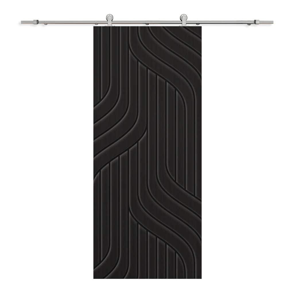 CALHOME 42 in. x 96 in. Black Painted Composite MDF Paneled Interior ...