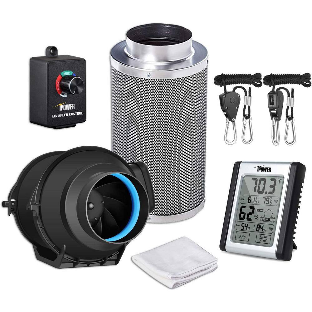iPower 118 CFM Inline Filter with Fan Speed Controller and Temperature ...