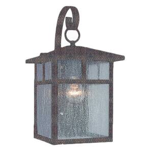 Volume Lighting 1-Light Indoor or Outdoor Golden Rust Aluminum Lamp ...