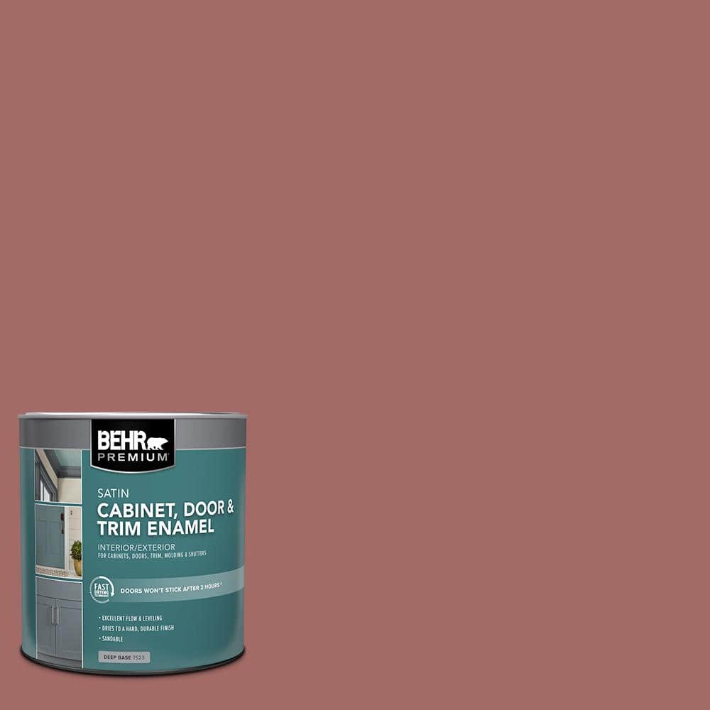 BEHR PREMIUM 1 qt. #S150-5 Vermilion Satin Enamel Interior/Exterior ...