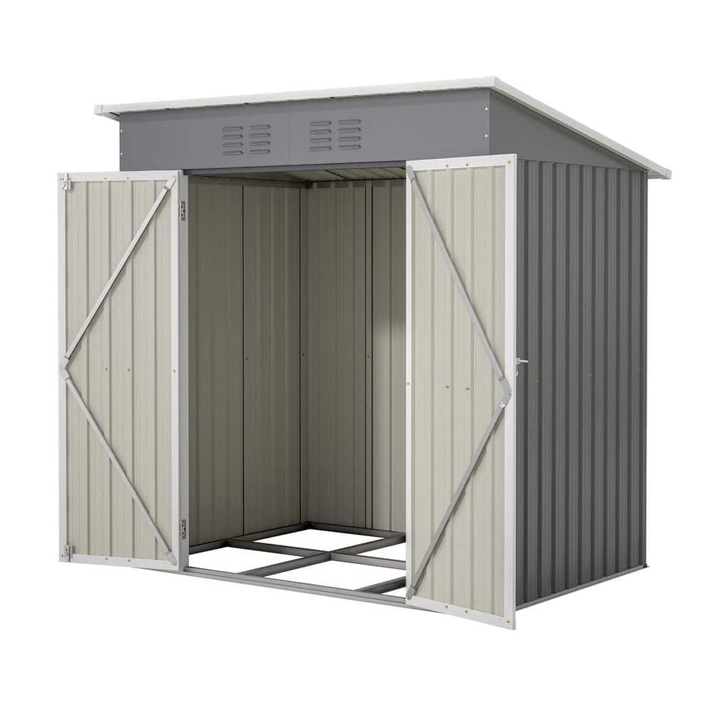 Sudzendf 6 ft. W x 4 ft. D Outdoor Metal Shed with Double Door and ...