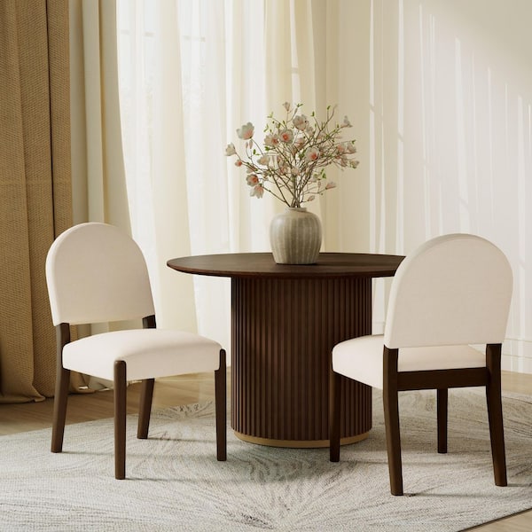 Reviews for Best Quality Furniture Katt Beige Linen Fabric with Rustic ...