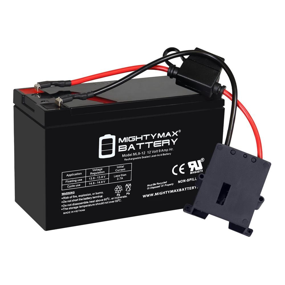MIGHTY MAX BATTERY 12-Volt 9 AH F2 SLA Replacement Battery Compatible ...