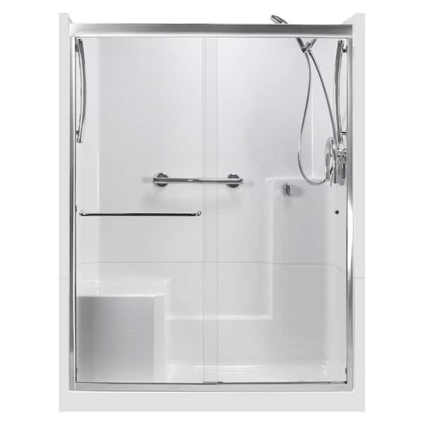 Ella 60 in. x 33 in. x 77 in. Right Drain 3-Piece Alcove Shower Kit in ...