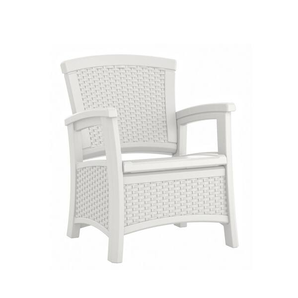 Suncast Elements Ice Cube Plastic Outdoor Lounge Chair with Storage ...