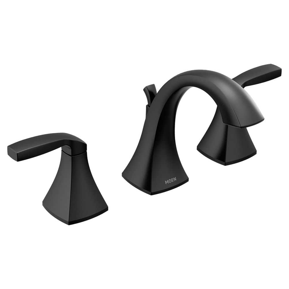 MOEN Voss Matte Black 2-Handle 8 in. Widespread Bathroom Faucet Trim ...