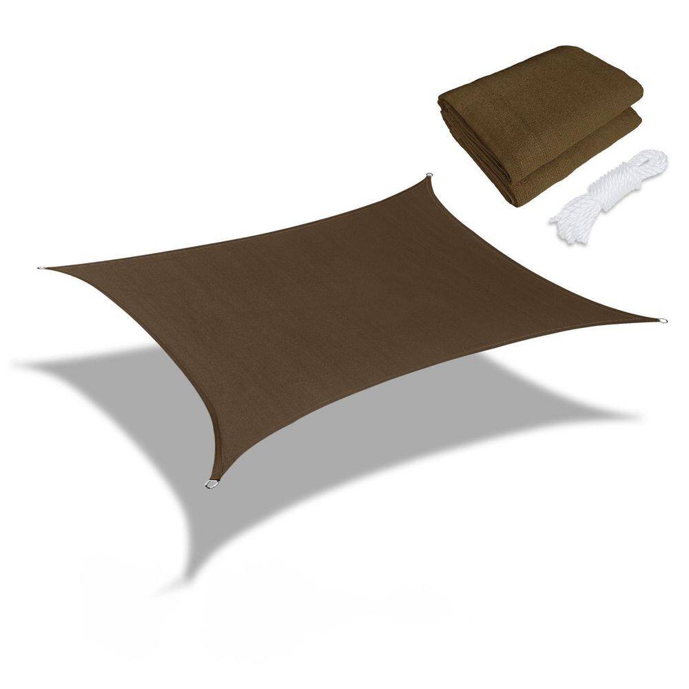WOCK 16 ft. x 20 ft. HDPE Sun Shade Sail Rectangle Canopy Shades for ...