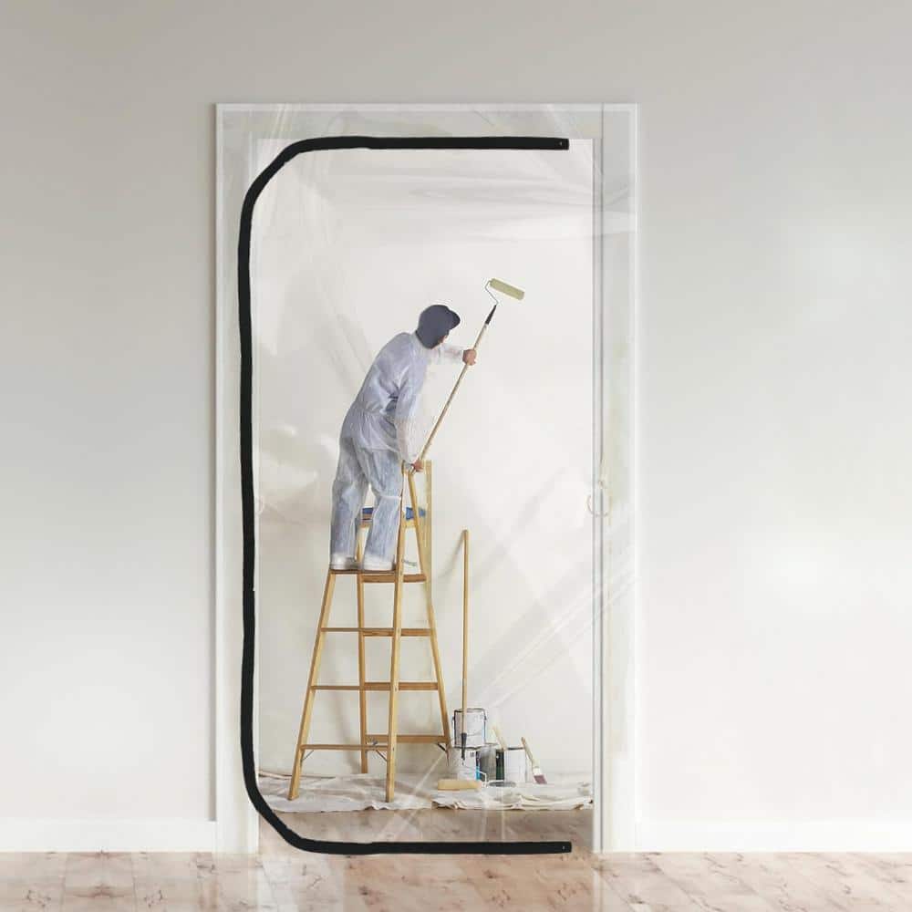 Wellco 48 in. x 86.4 in. Plastic Dust Barrier Zipper Door Kit C-type ...